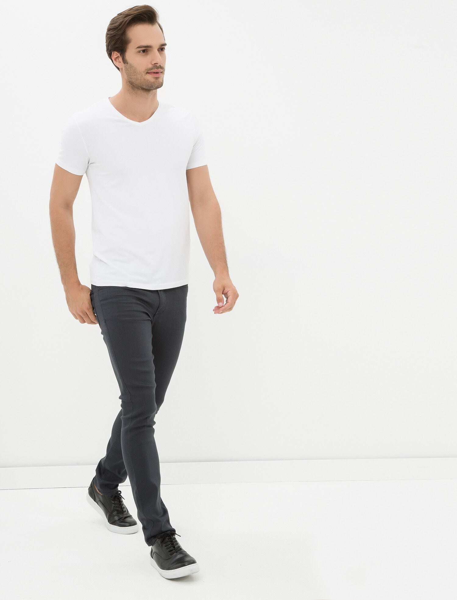 Gri Erkek Skinny Fit Kot Pantolon - Michael Jean 7KAM43326LD | Koton