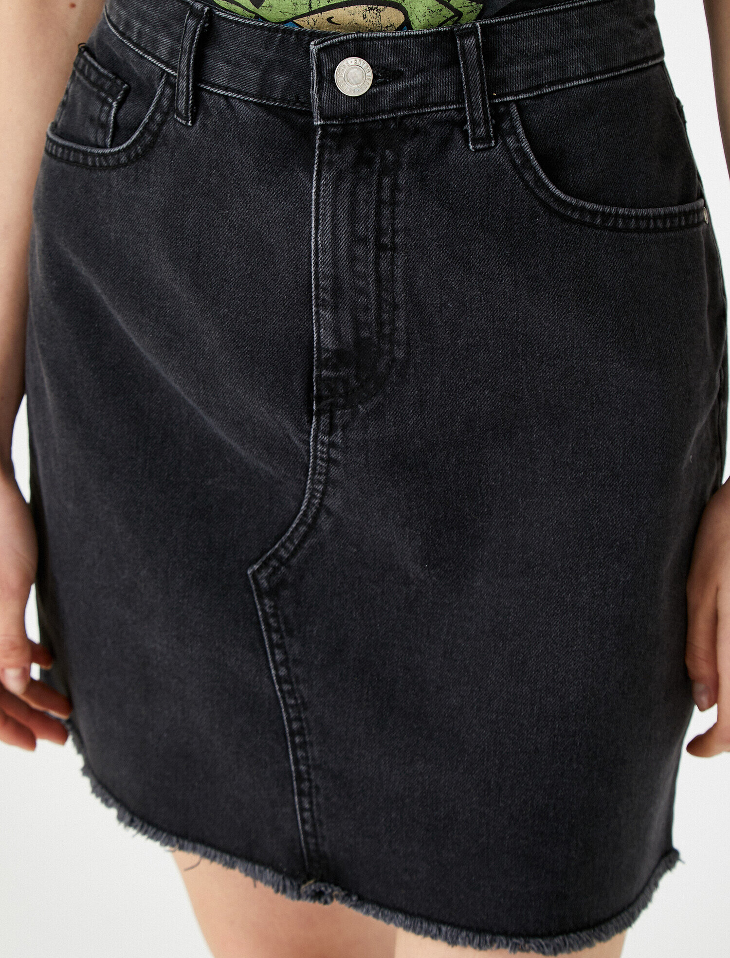 Siyah Kadın Pamuklu Mini Kot Etek 1KAK77042MD | Koton