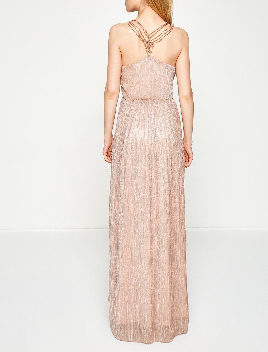 Pembe Kadın Sim Detaylı Abiye Elbise 7YAK84732FK | Koton