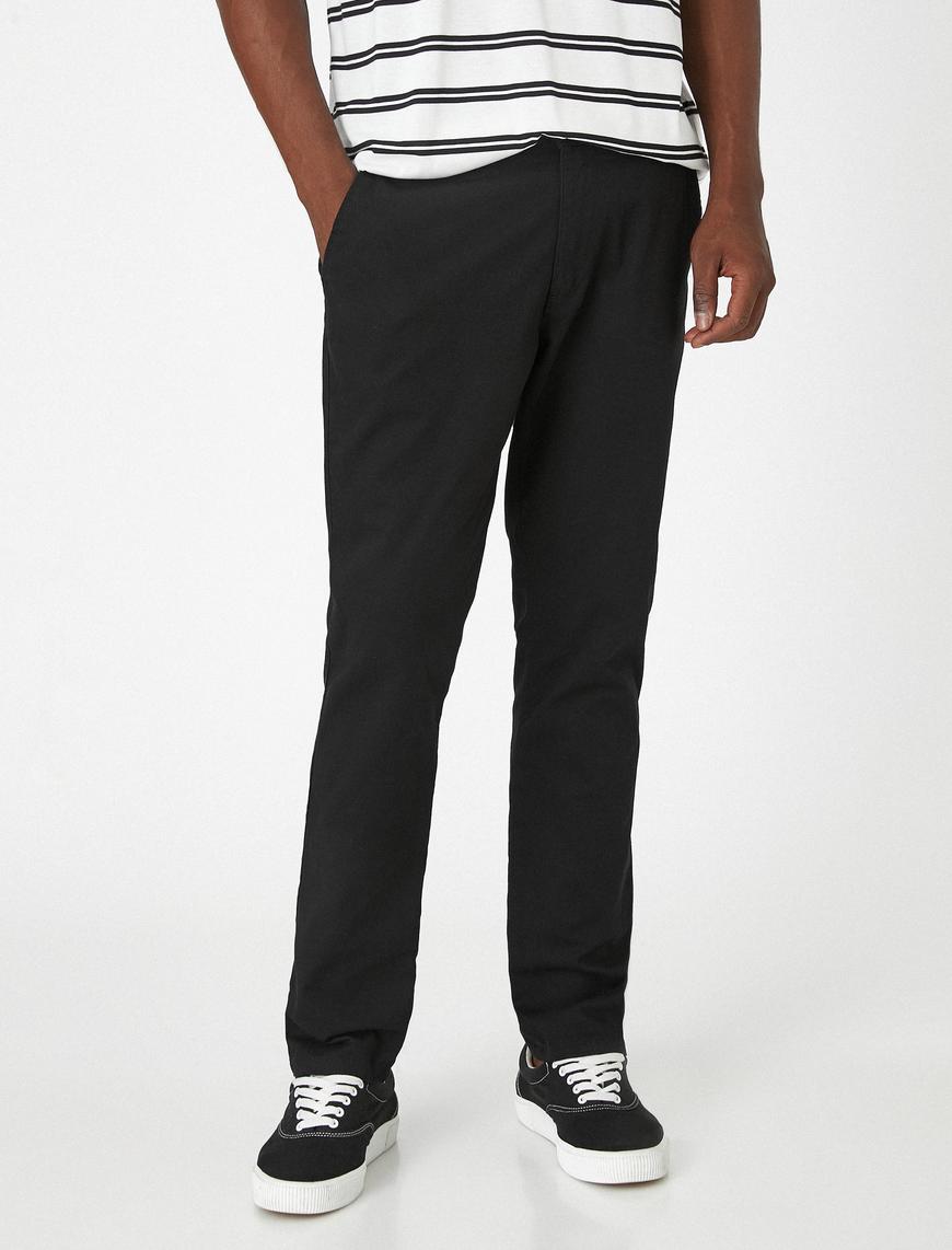 Siyah Erkek Basic Chino Pantolon Pamuklu 2SAM40177HW | Koton