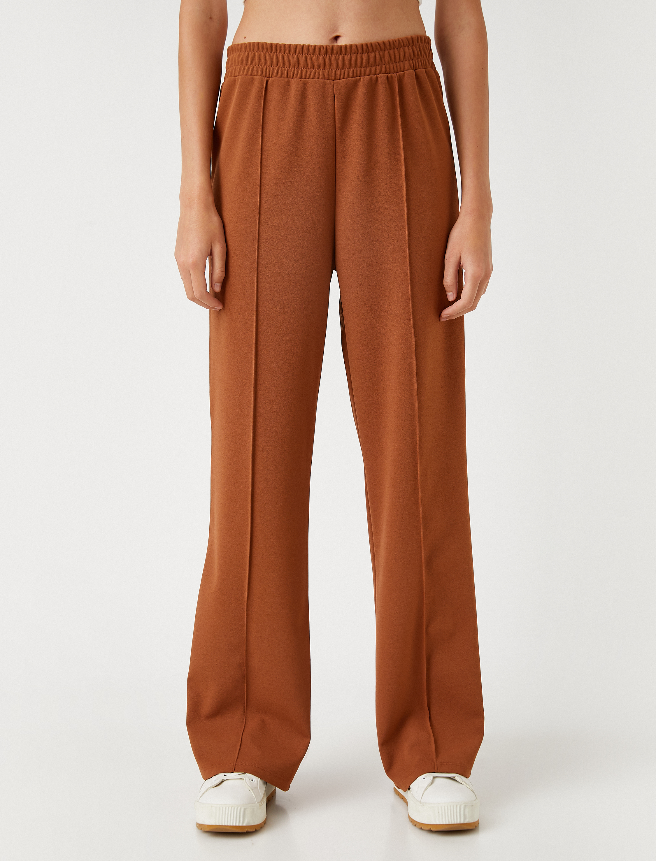 Kahve Kadın Crop Basic Pantolon 3WAK40051EK | Koton