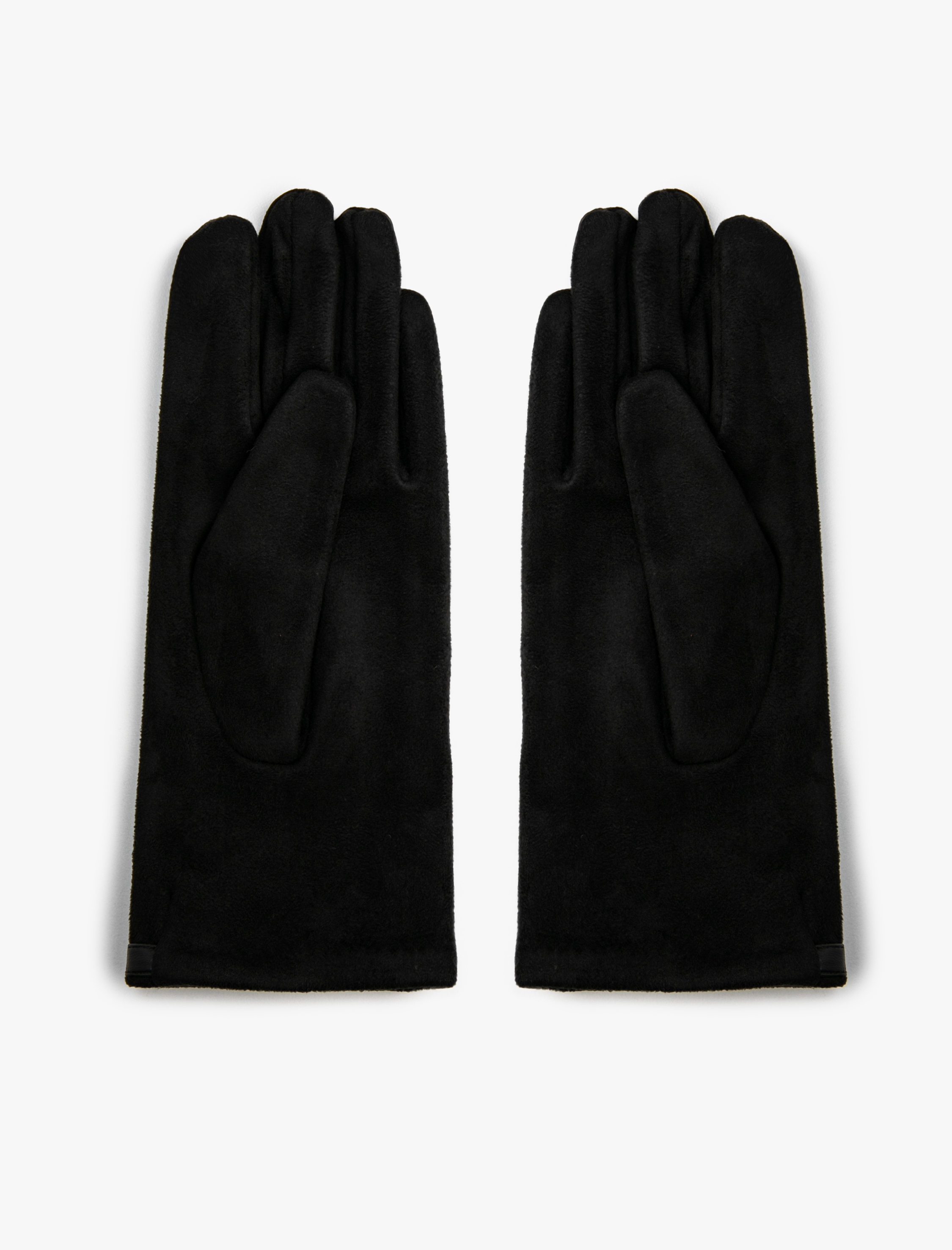 Siyah Kadın Süet Görünümlü Eldiven Toka Detaylı 3WAK50167AA | Koton