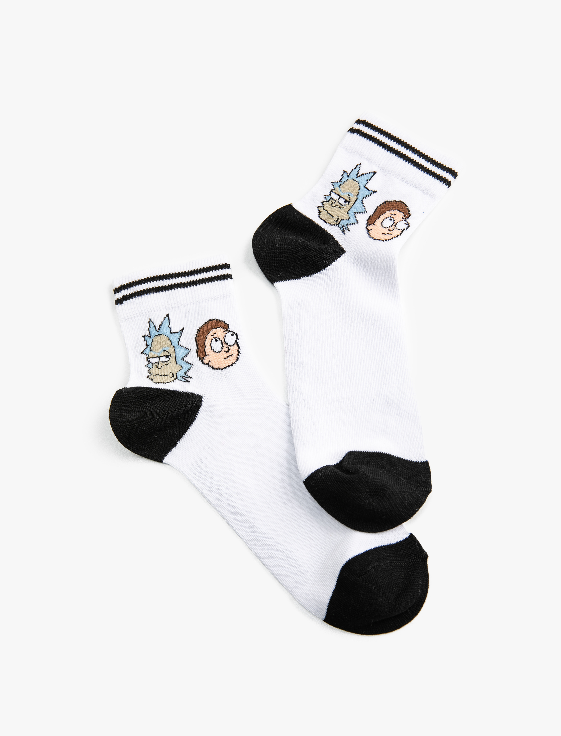 Beyaz Erkek Rick and Morty Soket Çorap Lisanslı Baskılı 3SAM80072AA | Koton