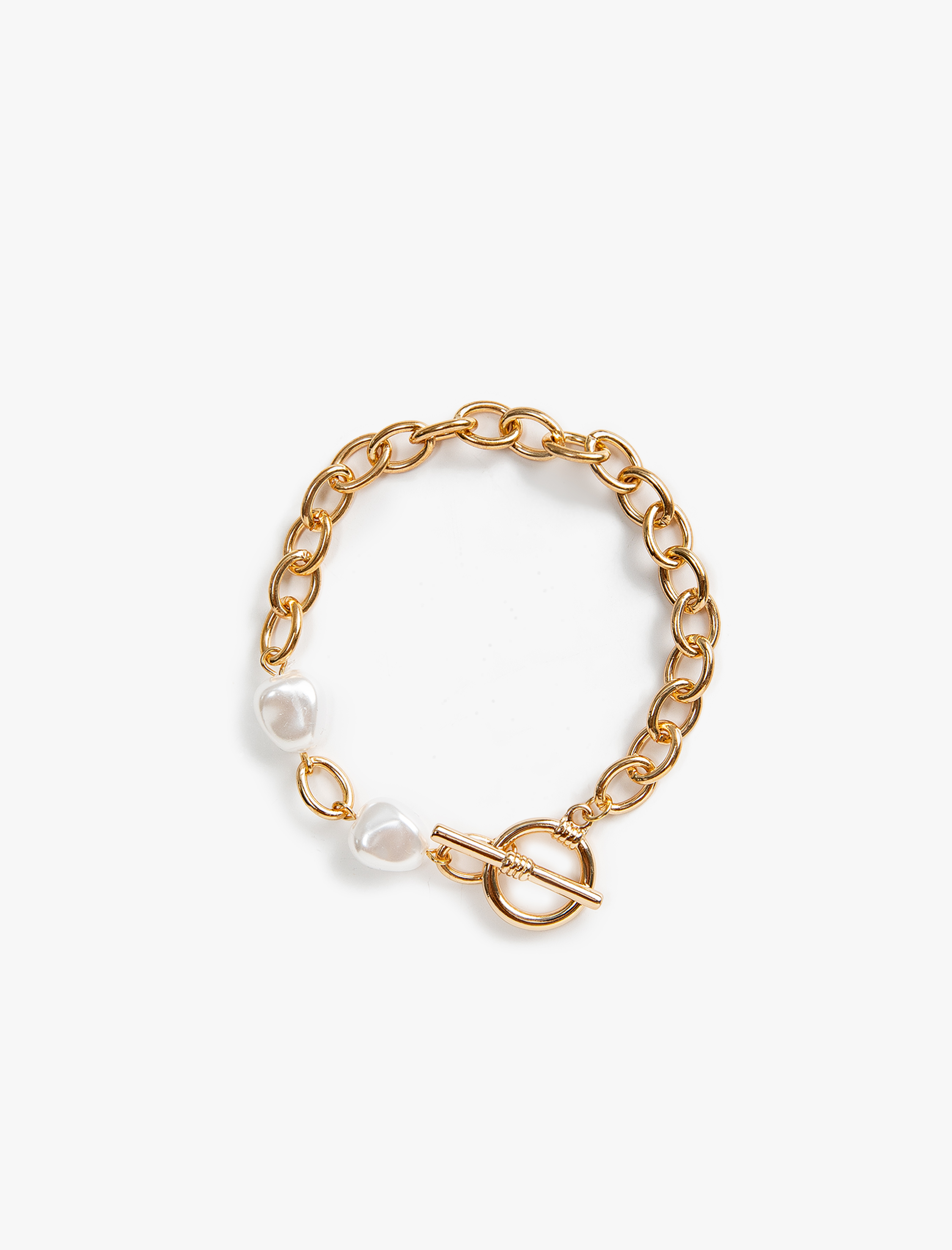 Sarı Kadın İnci Detaylı Zincir Bileklik 3SAK70010AA | Koton