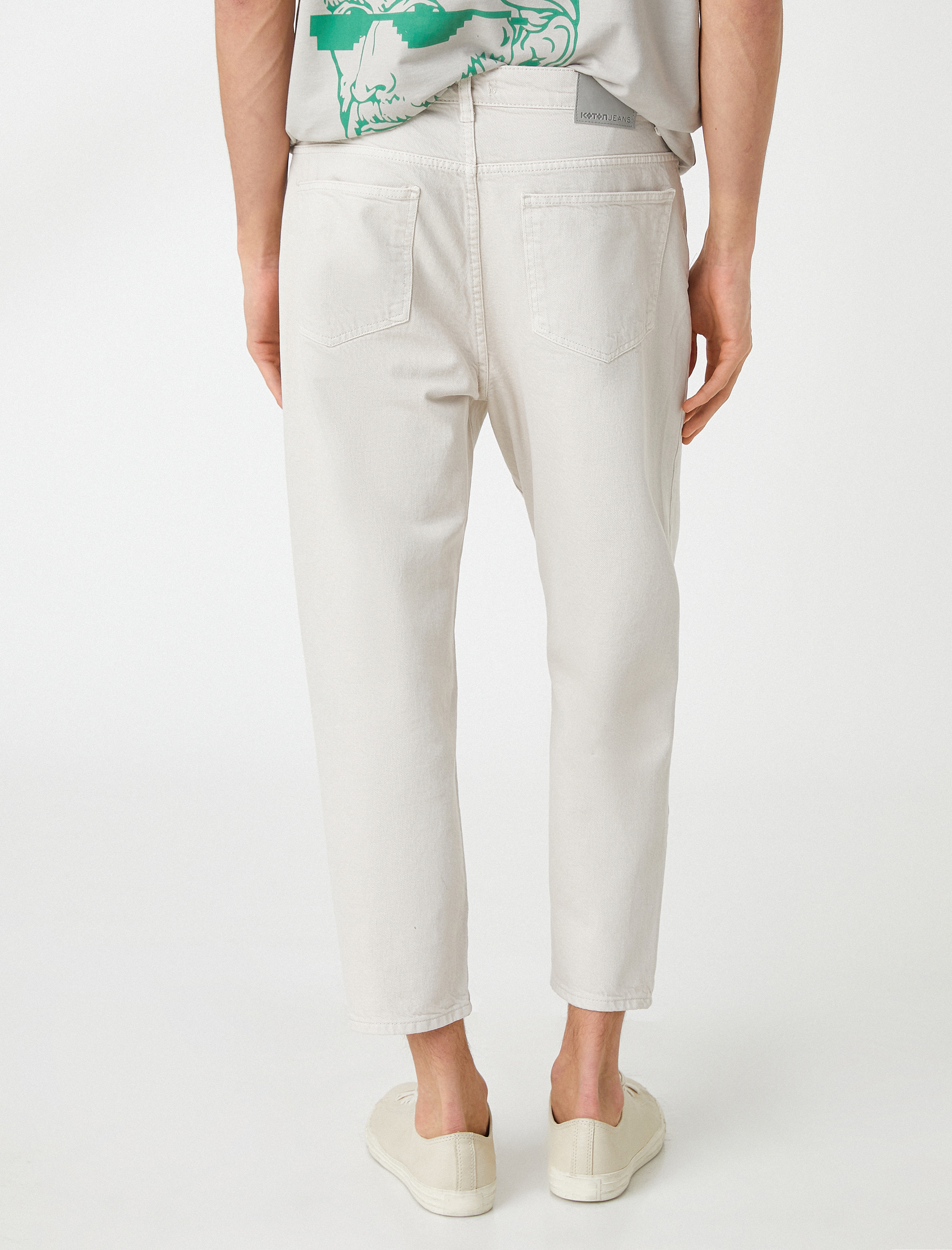 Gri Erkek Basic Gabardin Pantolon Düğme Detaylı Cepli 3SAM40109HW | Koton