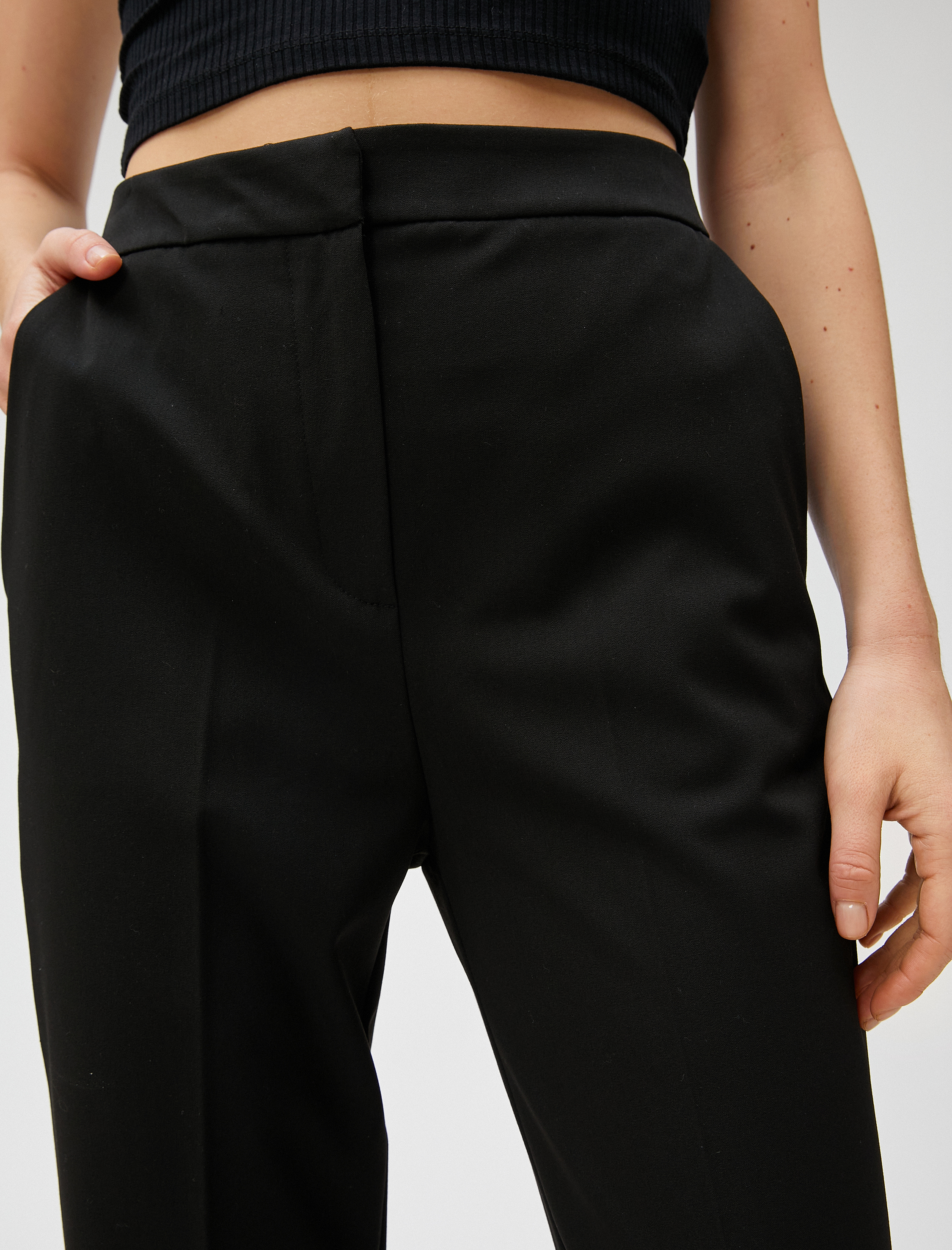 Siyah Kadın Cigarette Kumaş Pantolon Cepli 3SAK40038UW | Koton