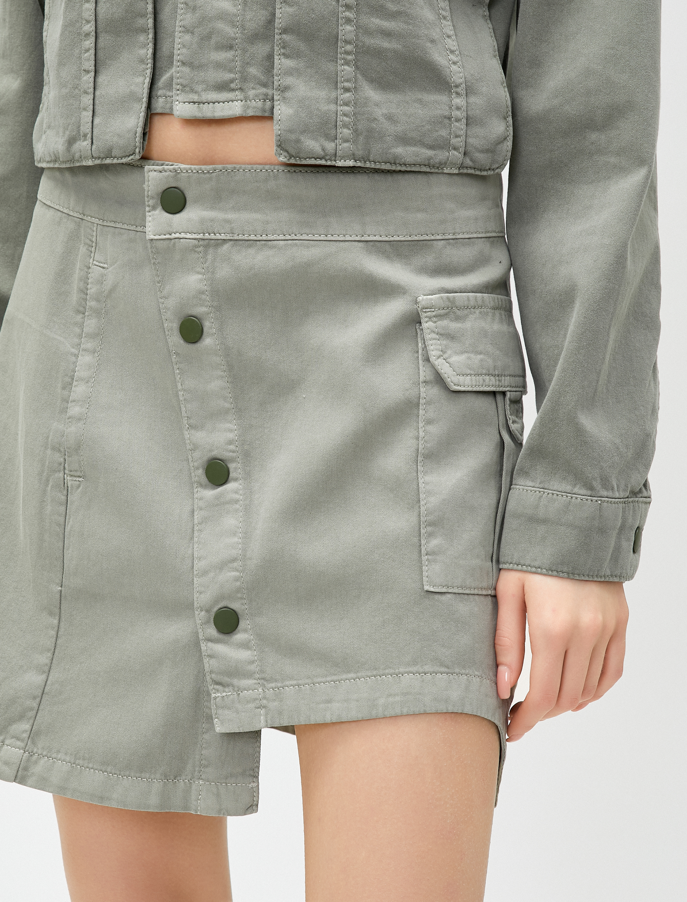 Yeşil Kadın Cep Detaylı Mini Kot Etek 3SAL70015MW | Koton