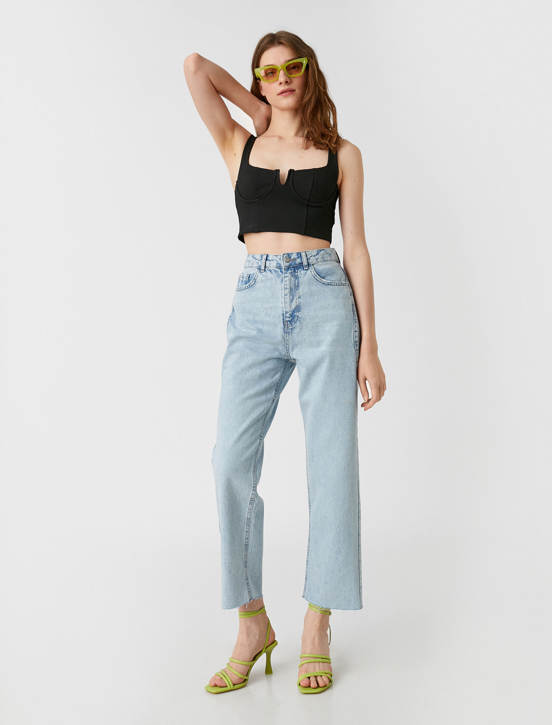 Mavi Kadın Yüksek Bel Kot Pantolon - Eve Slim Jean 2SAL40457MD | Koton