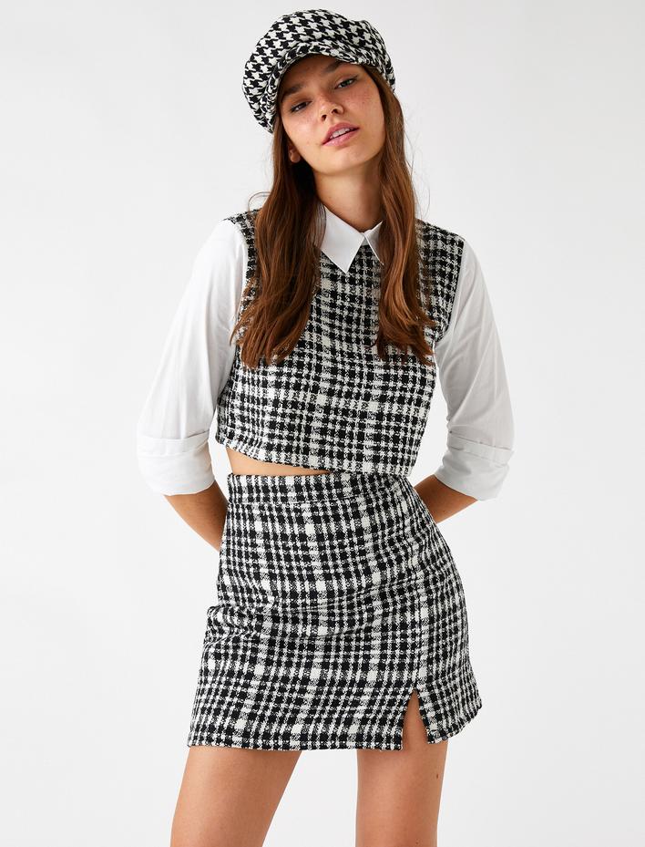 Kadın Kareli Etek, Ekoseli Etek, Kareli Mini Etek Modelleri | Koton