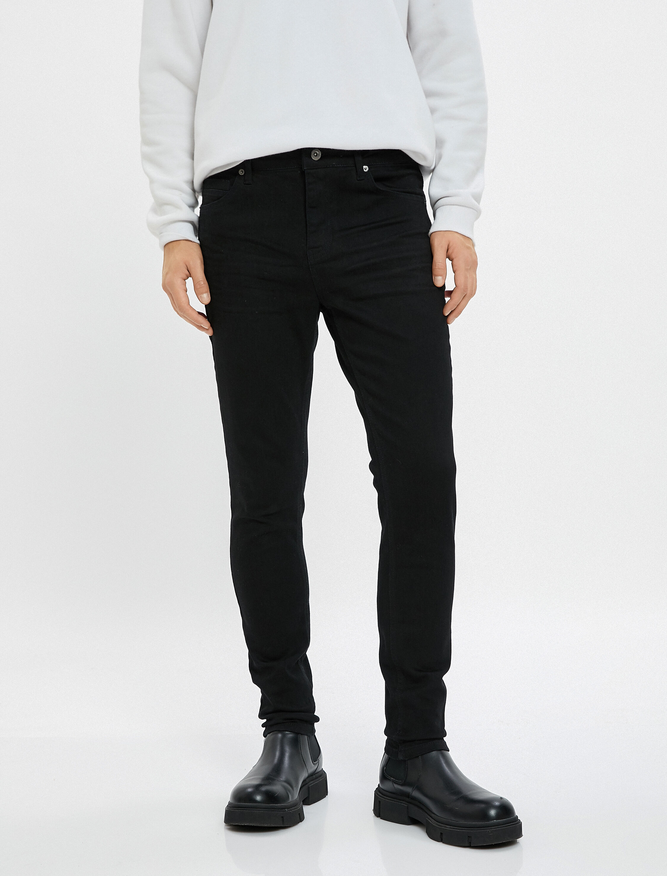 Siyah Erkek Skinny Fit Dar Paça Kot Pantolon Cepli - Michael Jean ...