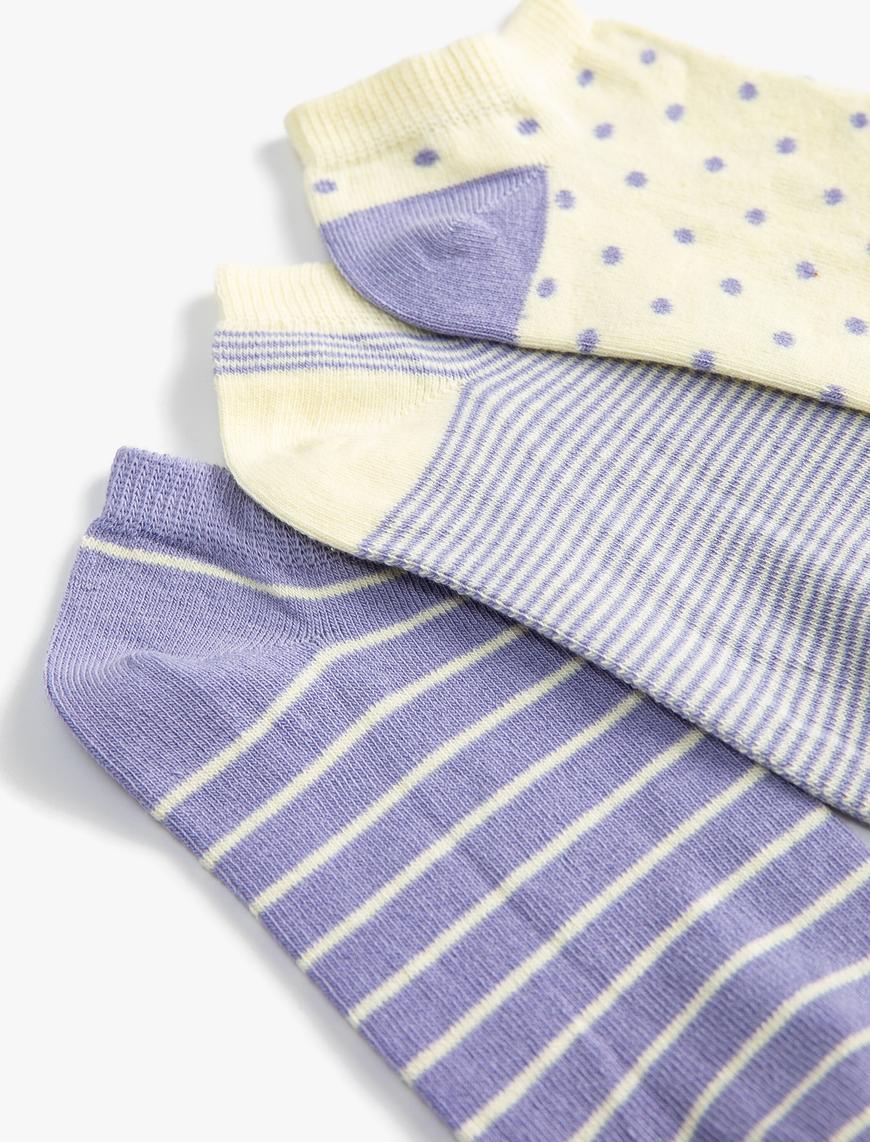 Mavi Kadın 3-Pack Multicolor Polka Dot Bootie Socks Set 4WAK80339AA | Koton