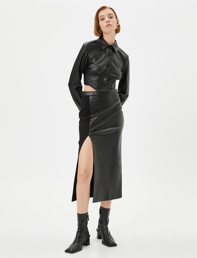 Kadın Deri Etek, Siyah Deri Etek, Deri Mini Etek Modelleri | Koton