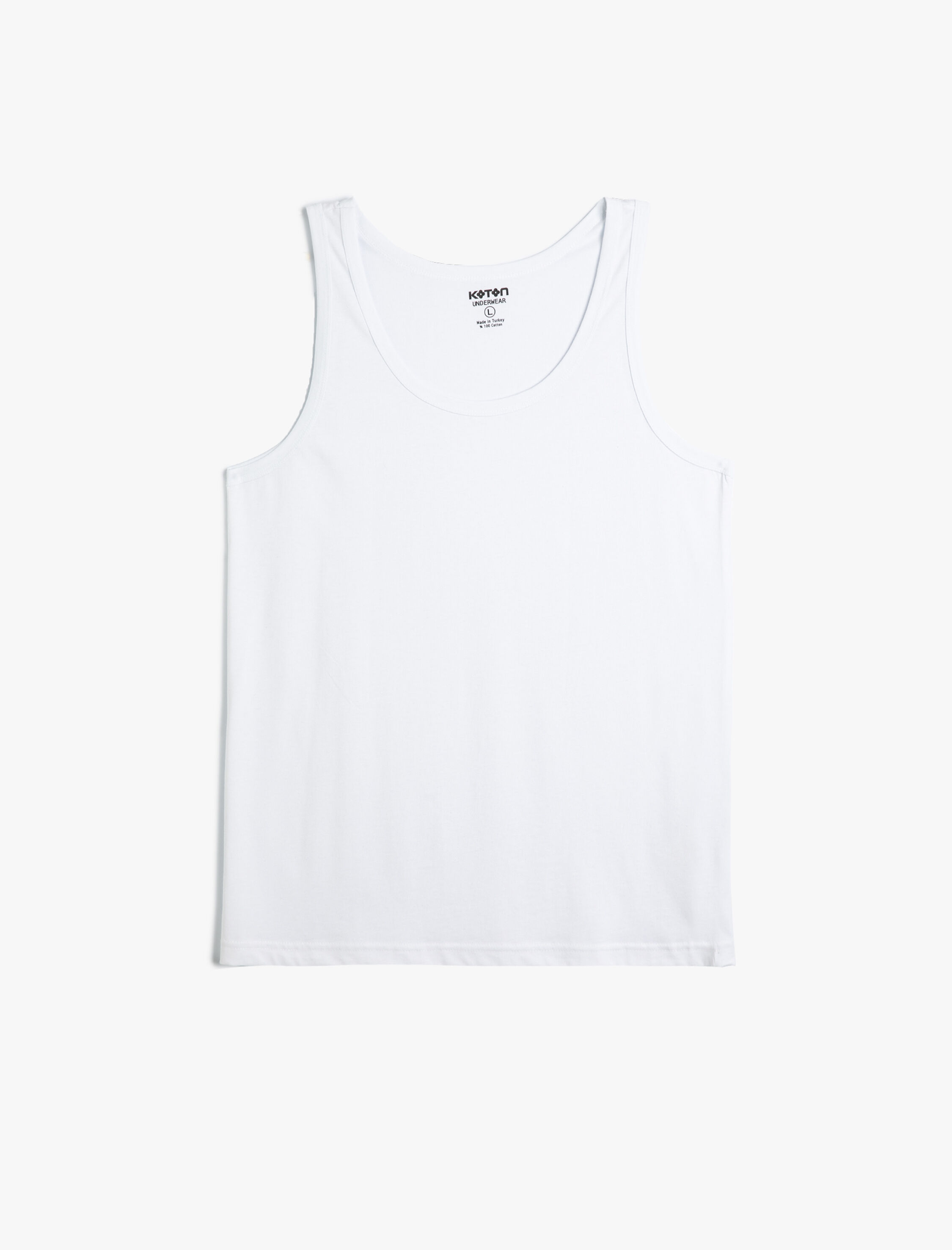 Beyaz Erkek Basic Atlet U Yaka Kolsuz Pamuklu 4WLM20007MK | Koton