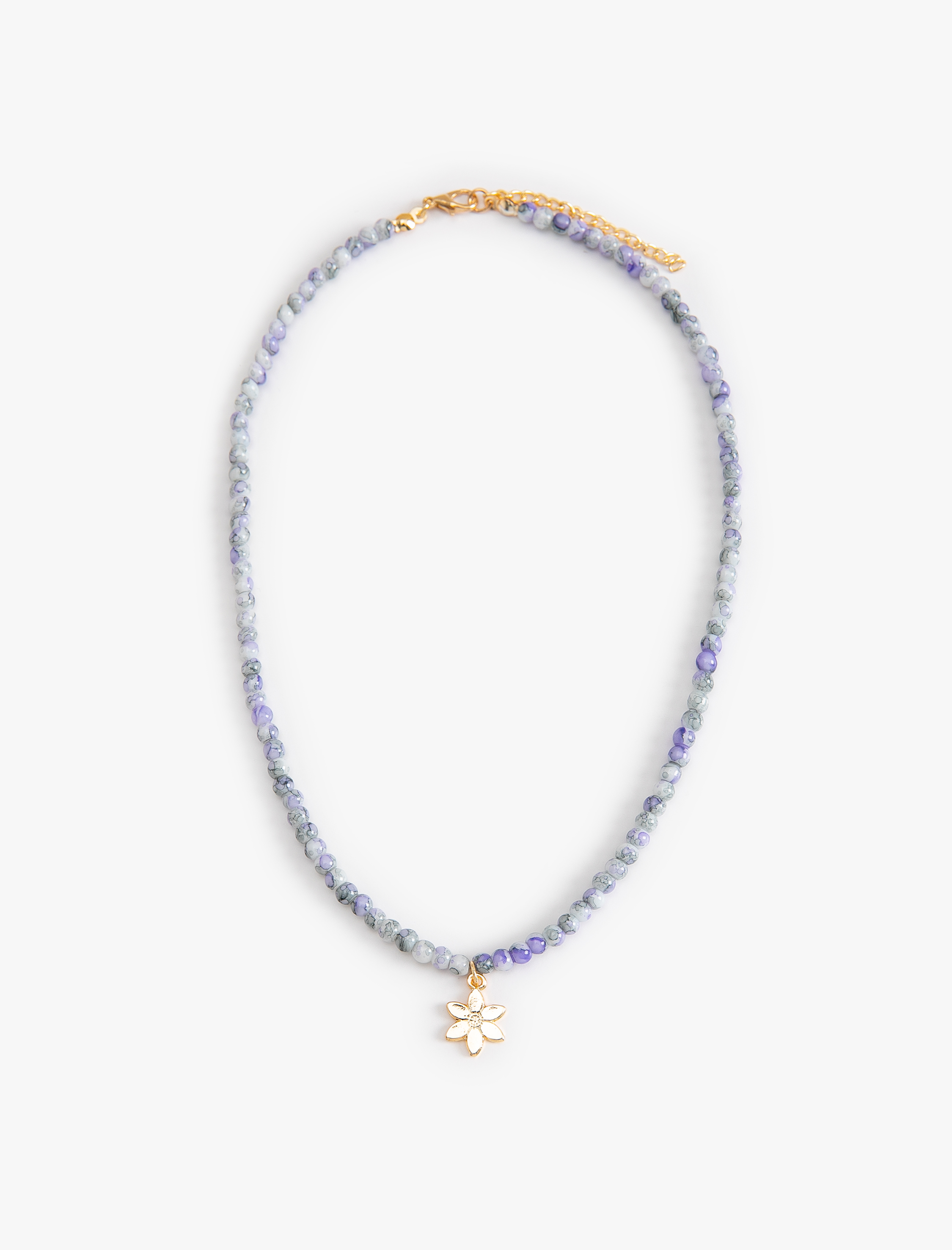 Mor Kadın Boncuklu Kolye Çiçek Detaylı 4SAK70559AA | Koton