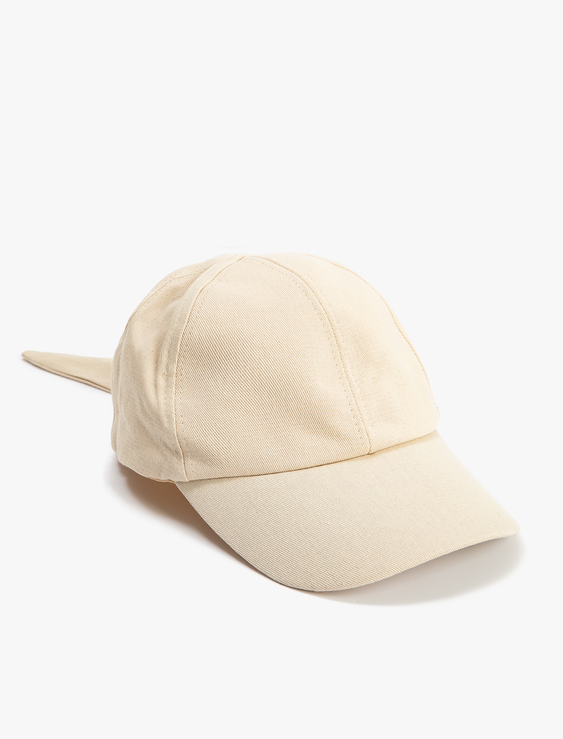 Ekru Kadın Basic Cap Şapka Pamuklu Bağlama Detaylı 3SAK40028AA | Koton