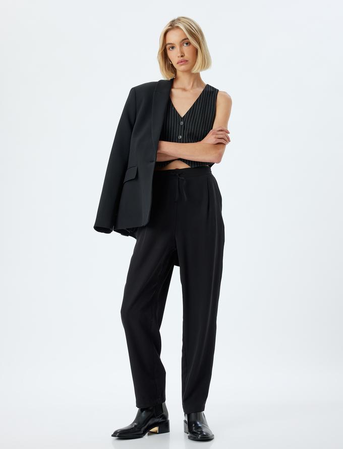 Kadın Kumaş Pantolon, Kumaş Siyah Pantolon, Bol Kumaş Pantolon ...