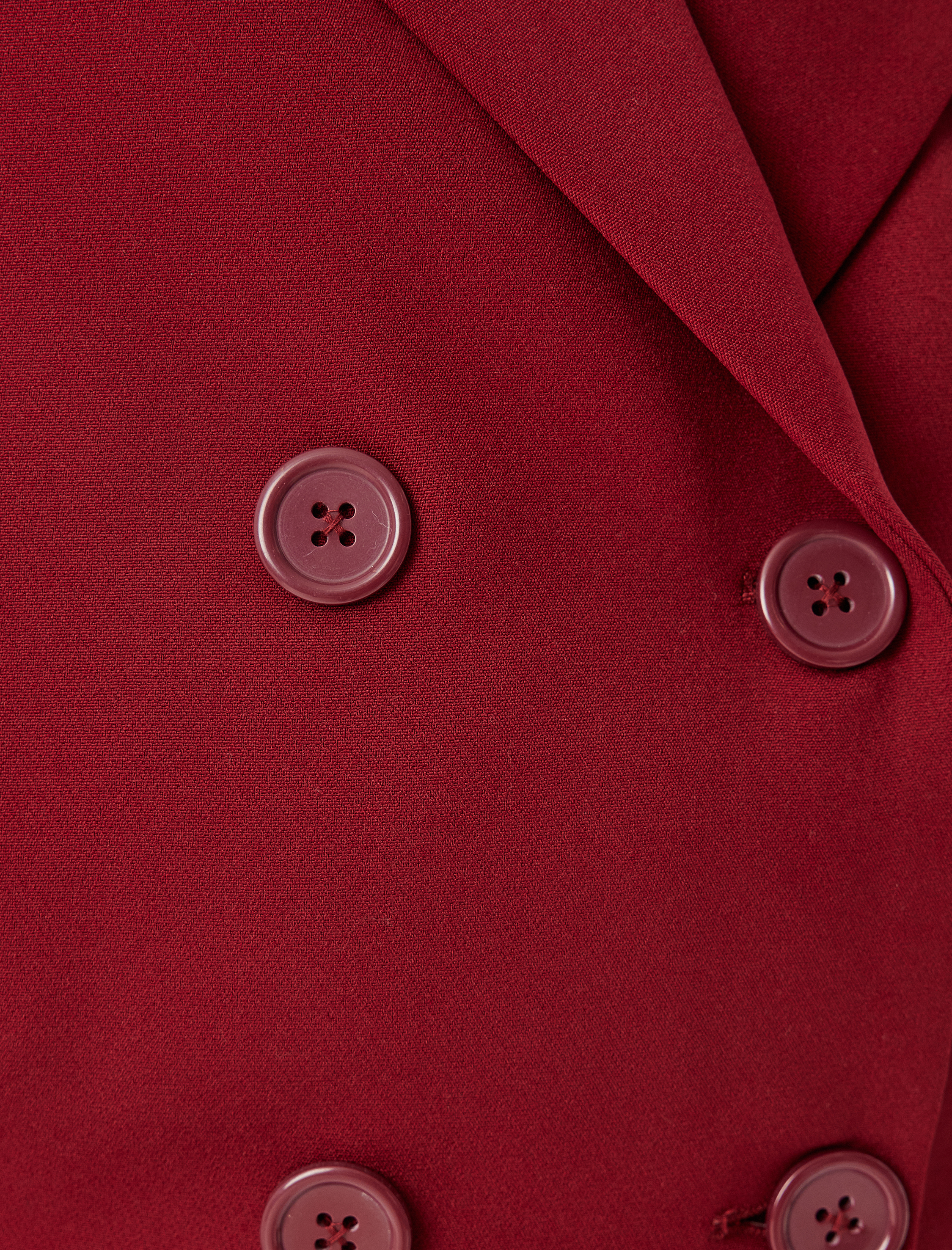 Bordo Oversize Kruvaze Yaka Cepli Ribanalı Ceket 5WAL20134IW Bordo Oversize Kruvaze Yaka Cepli Ribanalı Ceket 5WAL20134IW