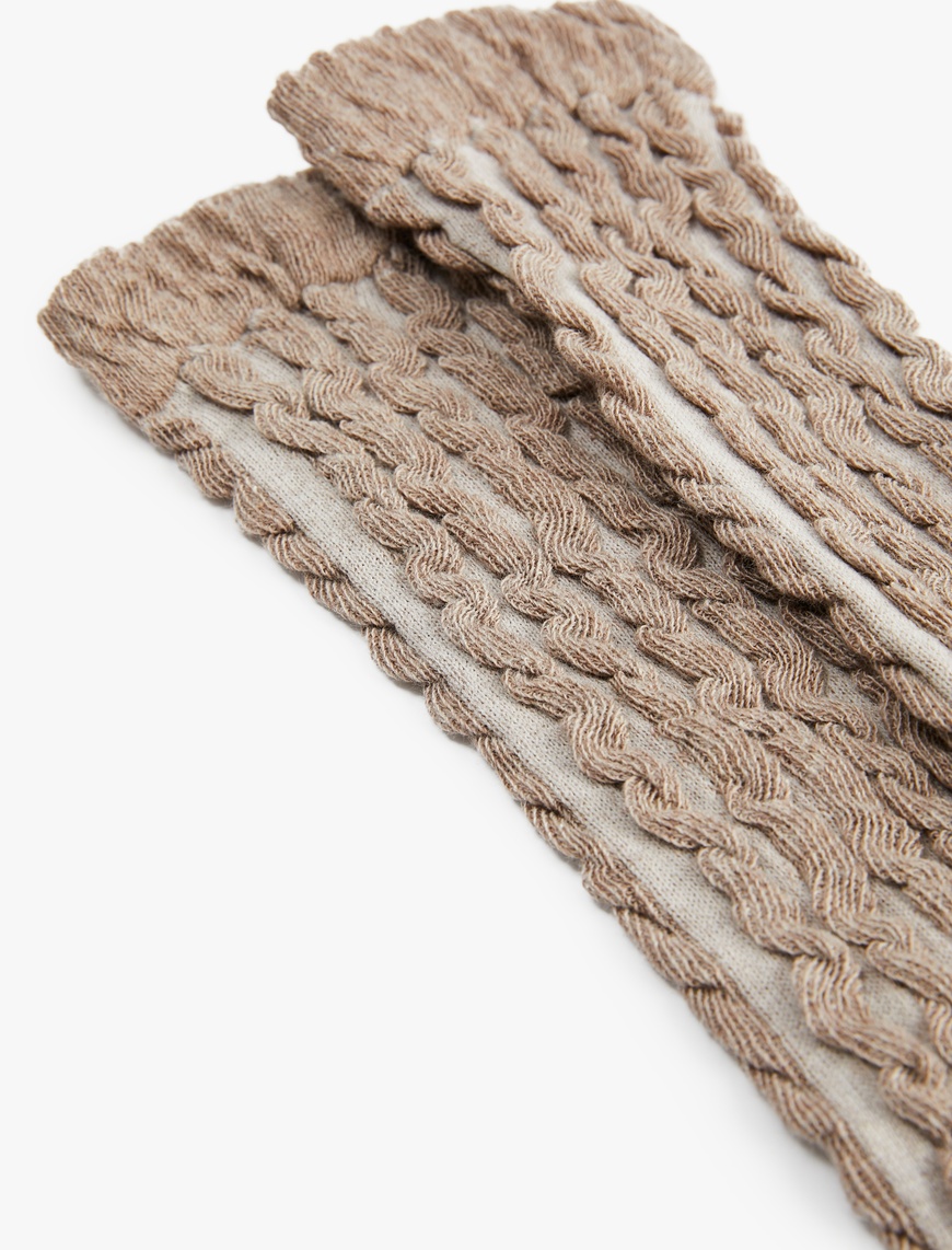 Kahve Kadın Dokulu Soket Çorap 6WAK80557AA | Koton