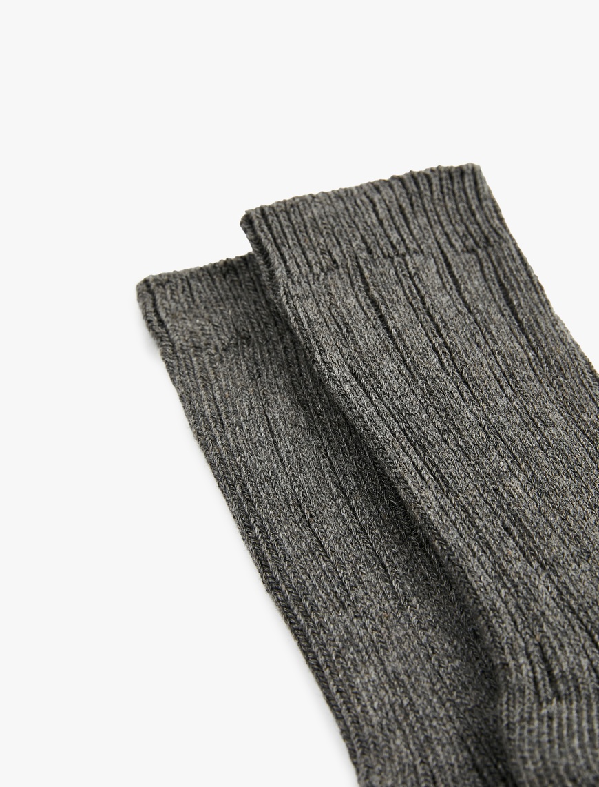 Gri Kadın Pamuklu Soket Çorap 6WAK80431AA | Koton