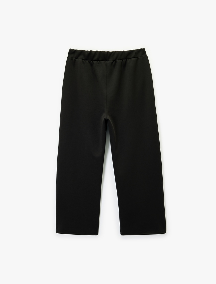 Siyah Erkek Rahat Kalıp Cepli Geniş Paça Scuba Kumaş Spor Eşofman Altı ...