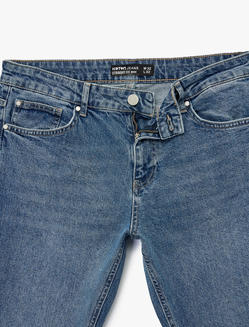 Lacivert Erkek Cep Detaylı Pamuklu Jean - Mark Straight Jeans ...