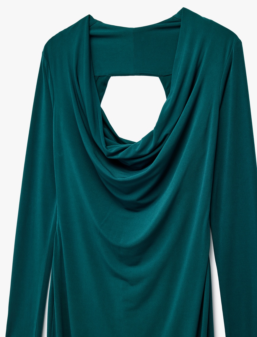 Yeşil Kadın Koton X Sibil Çetinkaya - Uzun Kollu Degaje Yaka Sırtı ...