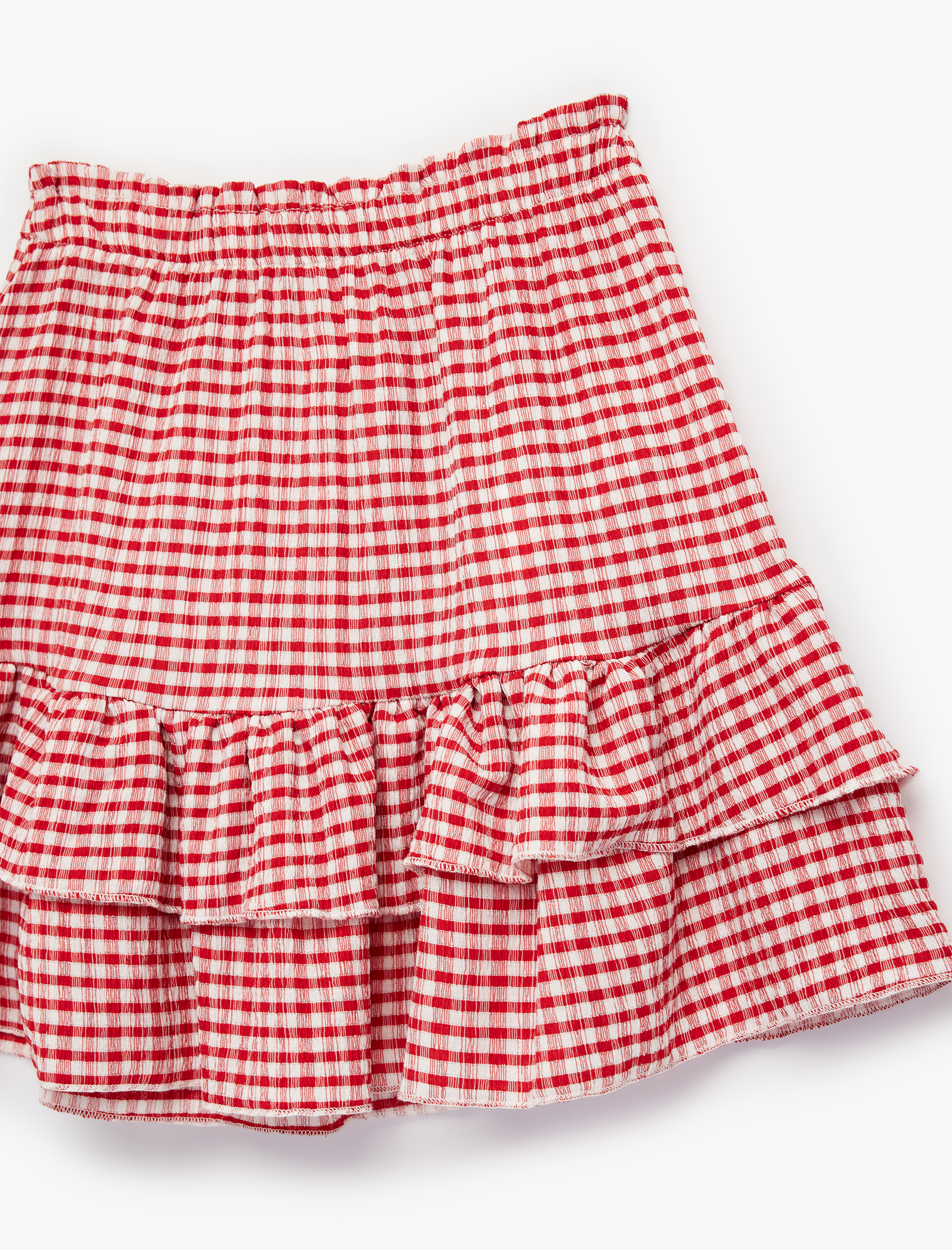 Kırmızı Kız Çocuk Fırfır Detaylı A Kesim Pötikare Mini Etek 6SKG70018AK ...
