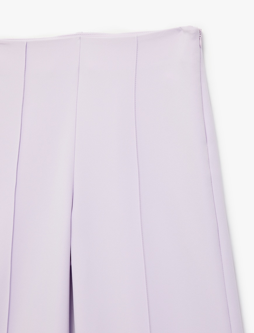 Mor Kadın Krep Kumaş Düz Geniş Paça Palazzo Pantolon 6SAK40166UW | Koton
