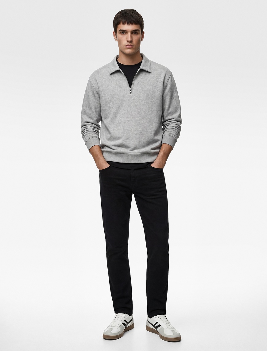 Siyah Erkek Pamuklu Normal Bel Straight Fit Jean Pantolon - Mark Jean ...