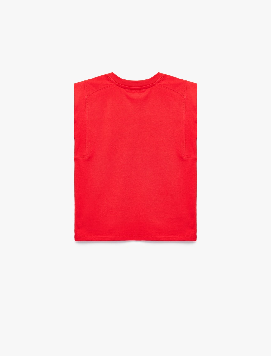 Kırmızı Kız Çocuk Pamuklu Bisiklet Yaka Kolsuz Basic Tişört 6SKG10086AK ...