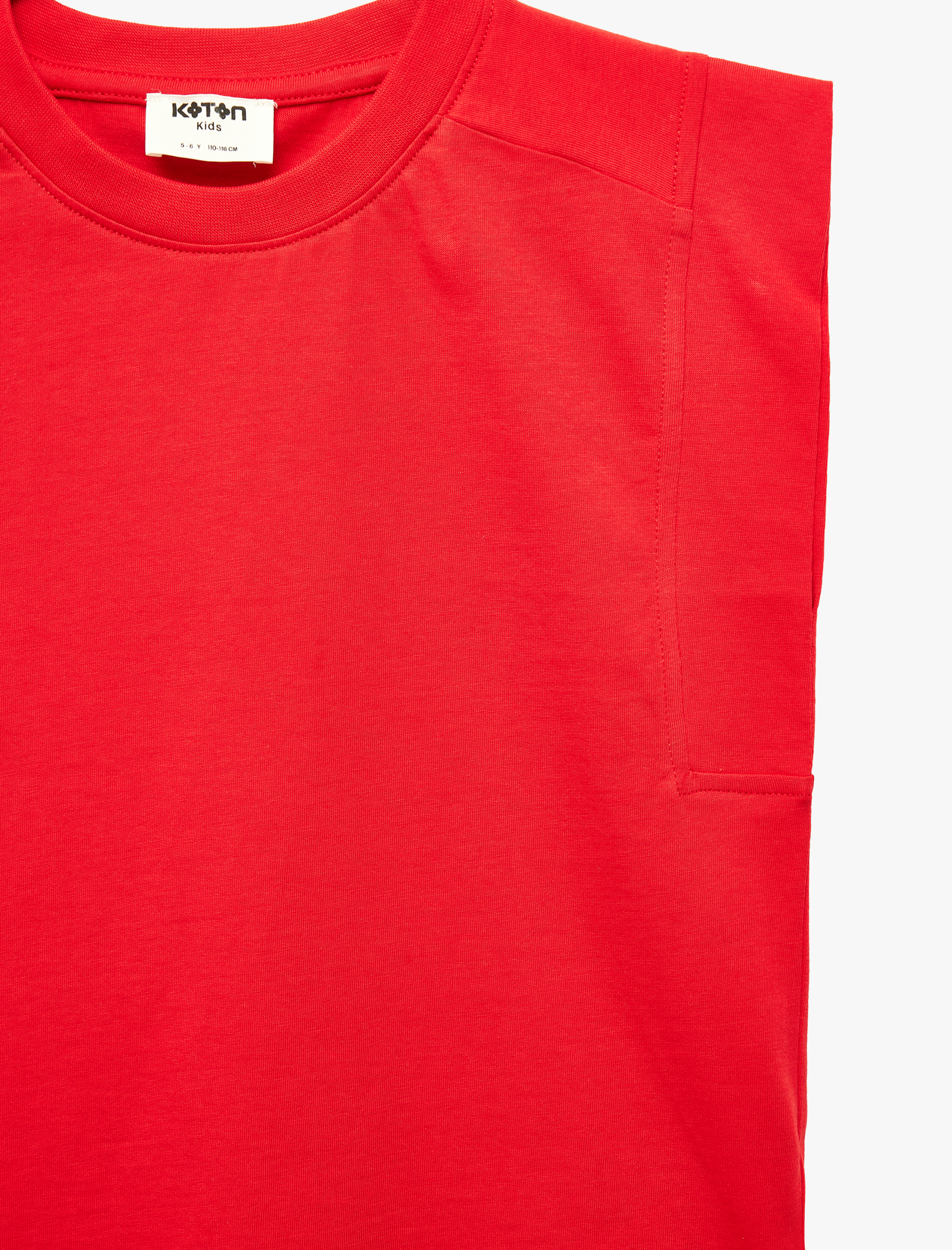 Kırmızı Kız Çocuk Pamuklu Bisiklet Yaka Kolsuz Basic Tişört 6SKG10086AK ...