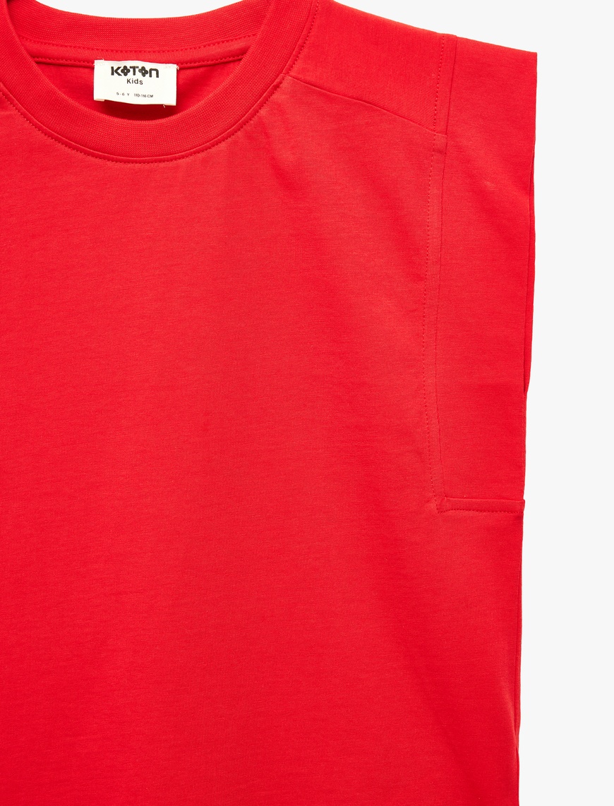 Kırmızı Kız Çocuk Pamuklu Bisiklet Yaka Kolsuz Basic Tişört 6SKG10086AK ...
