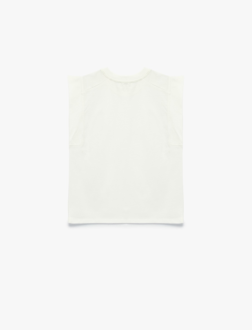 Ekru Kız Çocuk Pamuklu Bisiklet Yaka Kolsuz Basic Tişört 6SKG10086AK ...