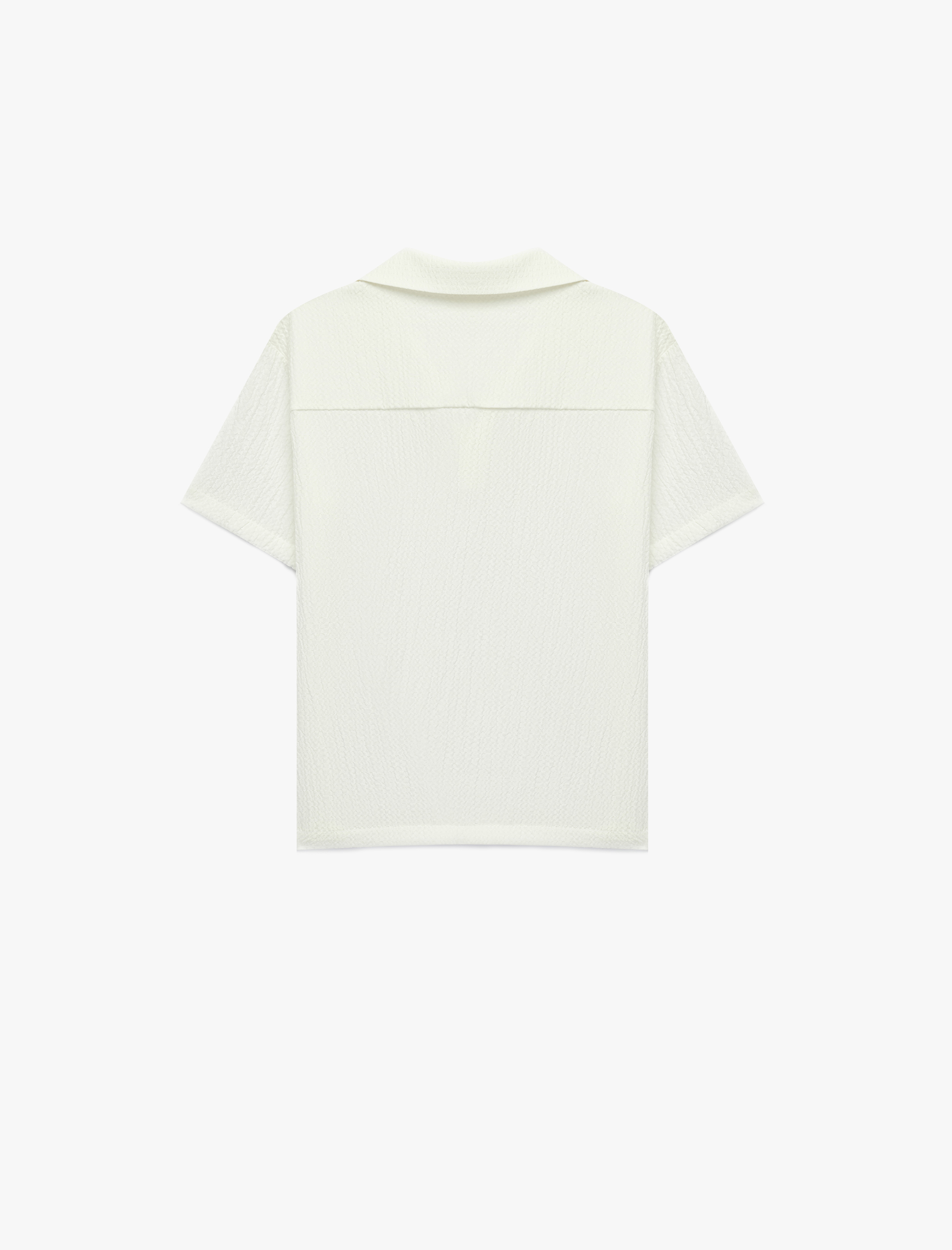 Beyaz Erkek Çocuk Basic Kısa Kollu Oversize Polo Yaka Gömlek ...