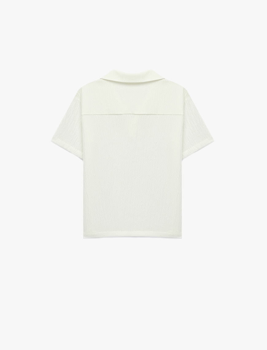 Beyaz Erkek Çocuk Basic Kısa Kollu Oversize Polo Yaka Gömlek ...