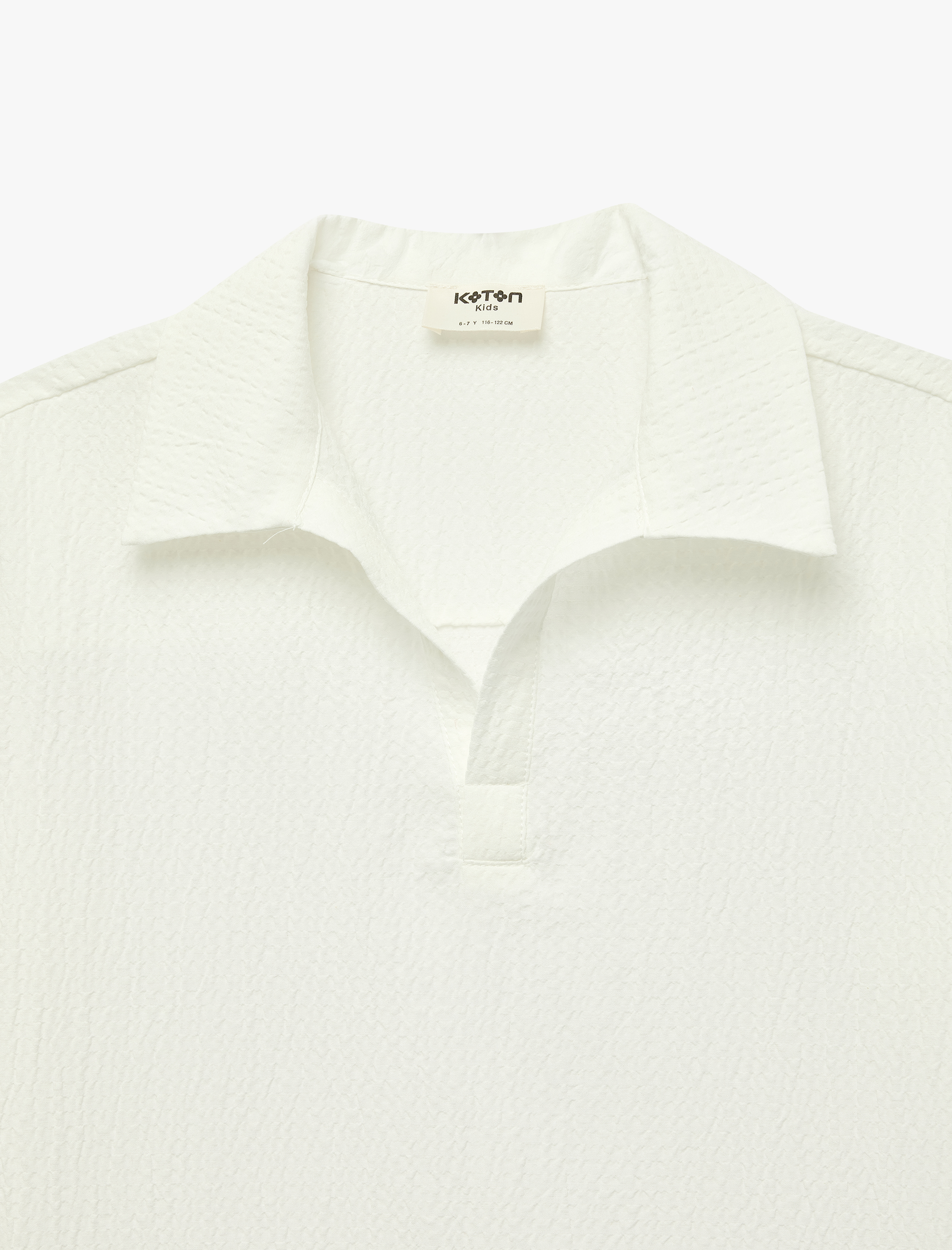 Beyaz Erkek Çocuk Basic Kısa Kollu Oversize Polo Yaka Gömlek ...