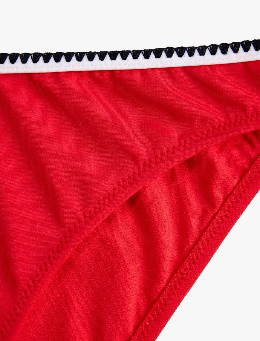 Kırmızı Kadın Renk Kontrastlı Kroşe Detaylı Bikini Altı 6SAK00188MM | Koton